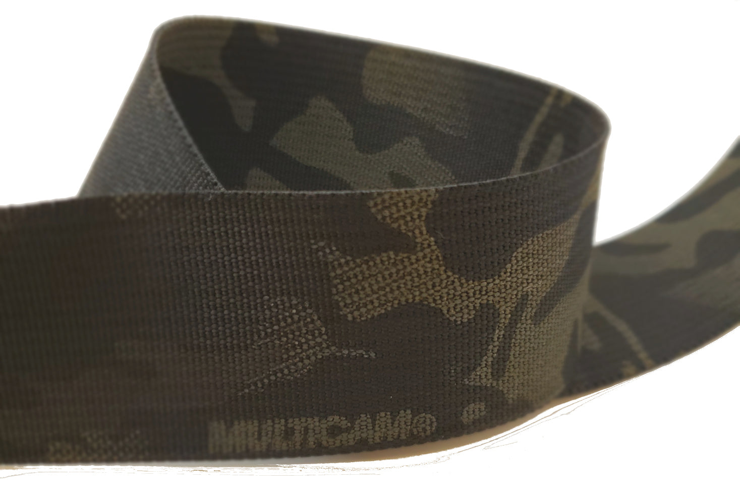2" Solution Dyed Nylon Webbing - MultiCam Black 2-sided printed (Sold ...